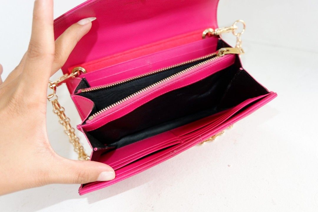 YSL MATELASSE LONG WALLET GHW WITH CHAIN, Luxury, Bags & Wallets on ...