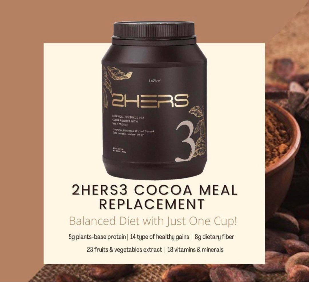 2Hers3 Cocoa Meal Replacement (Ready Stock), Food & Drinks, Beverages on Carousell