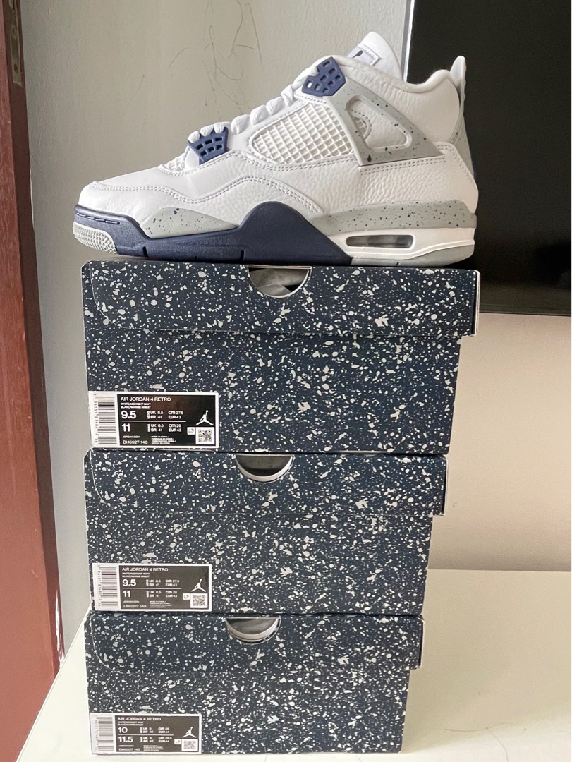 Air Jordan 4 Retro Midnight Navy, Men's Fashion, Footwear, Sneakers on ...