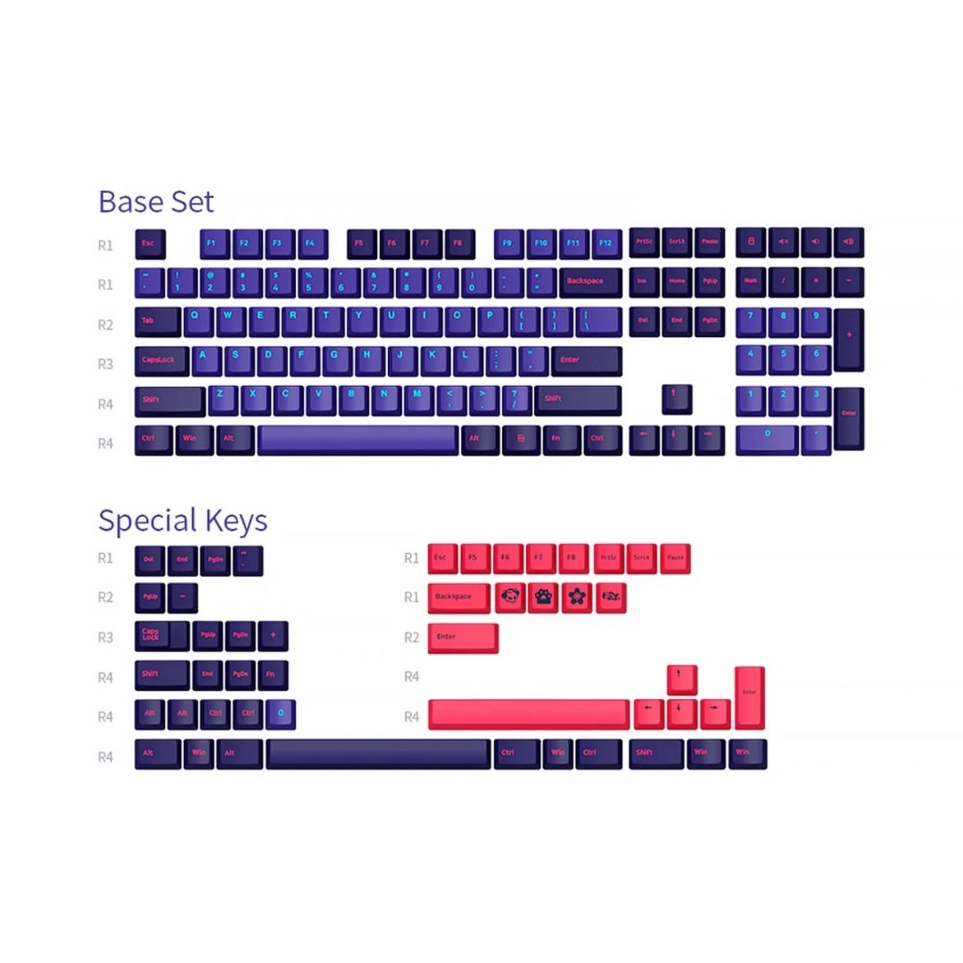 Akko Neon Laser Cherry Profile Doubleshot PBT Keycaps, Computers & Tech ...
