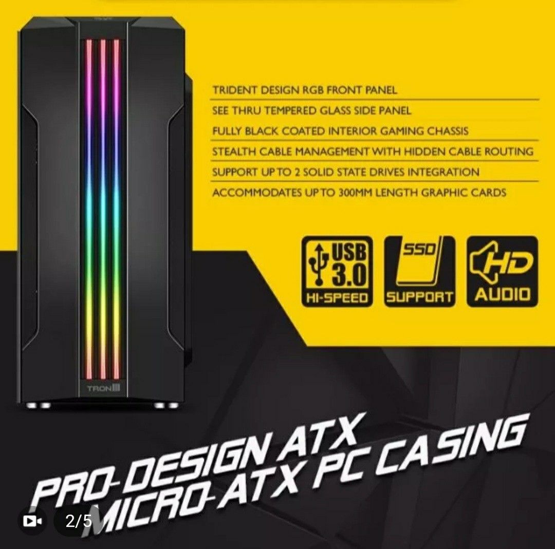 Armaggeddon Tron III ATX RGB Casing, Computers & Tech, Desktops on ...