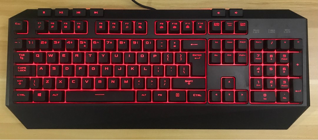 ASUS Wired Gaming USB Red Backlit KB V2 Keyboard WINDOWS, Computers ...