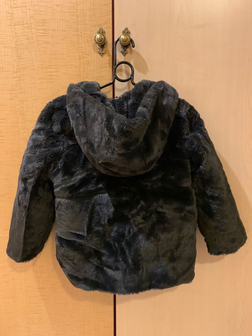 Authentic ZARA Kids Faux Fur Coat, Babies & Kids, Babies & Kids Fashion on Carousell