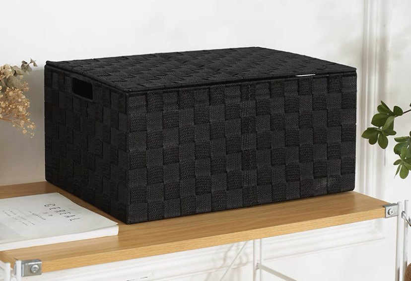 Black Storage Box with lid , Furniture & Home Living, Home Improvement ...