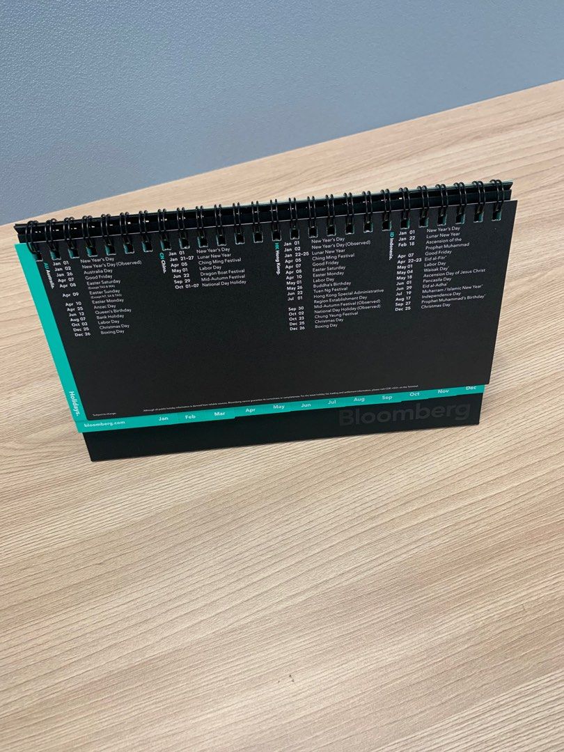 Bloomberg 2023 desktop calendar, Hobbies & Toys, Stationery & Craft ...