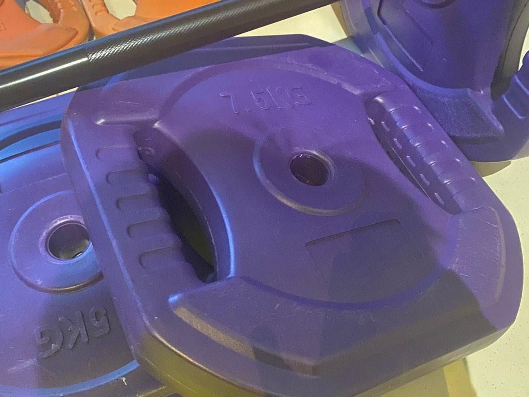 Body Pump Weights Plates Barbell Set (Over 55kg!), Sports Equipment ...