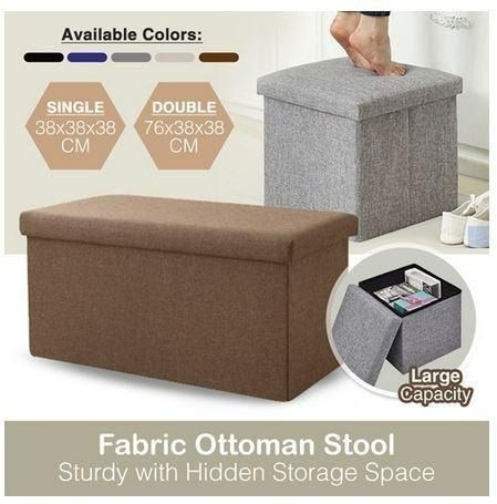 Brand New Foldable Fabric Storage Stool Bench, Furniture & Home Living ...