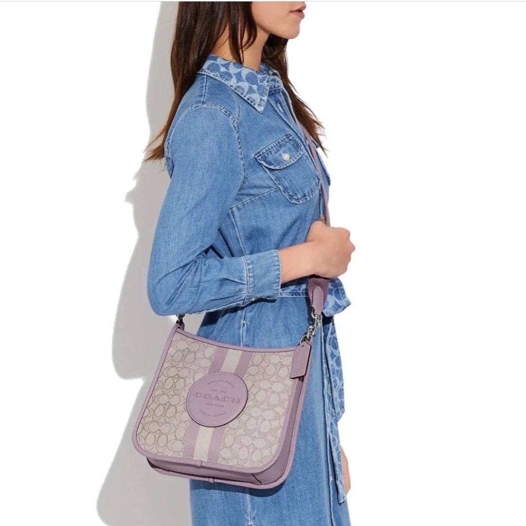 CA195 Coach Dempsey File Bag In Signature Jacquard With Stripe And ...