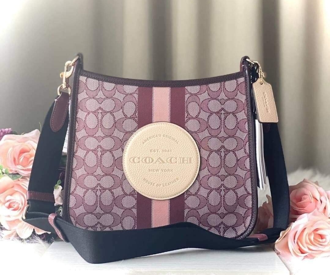 CA195 Coach Dempsey File Bag In Signature Jacquard With Stripe And ...