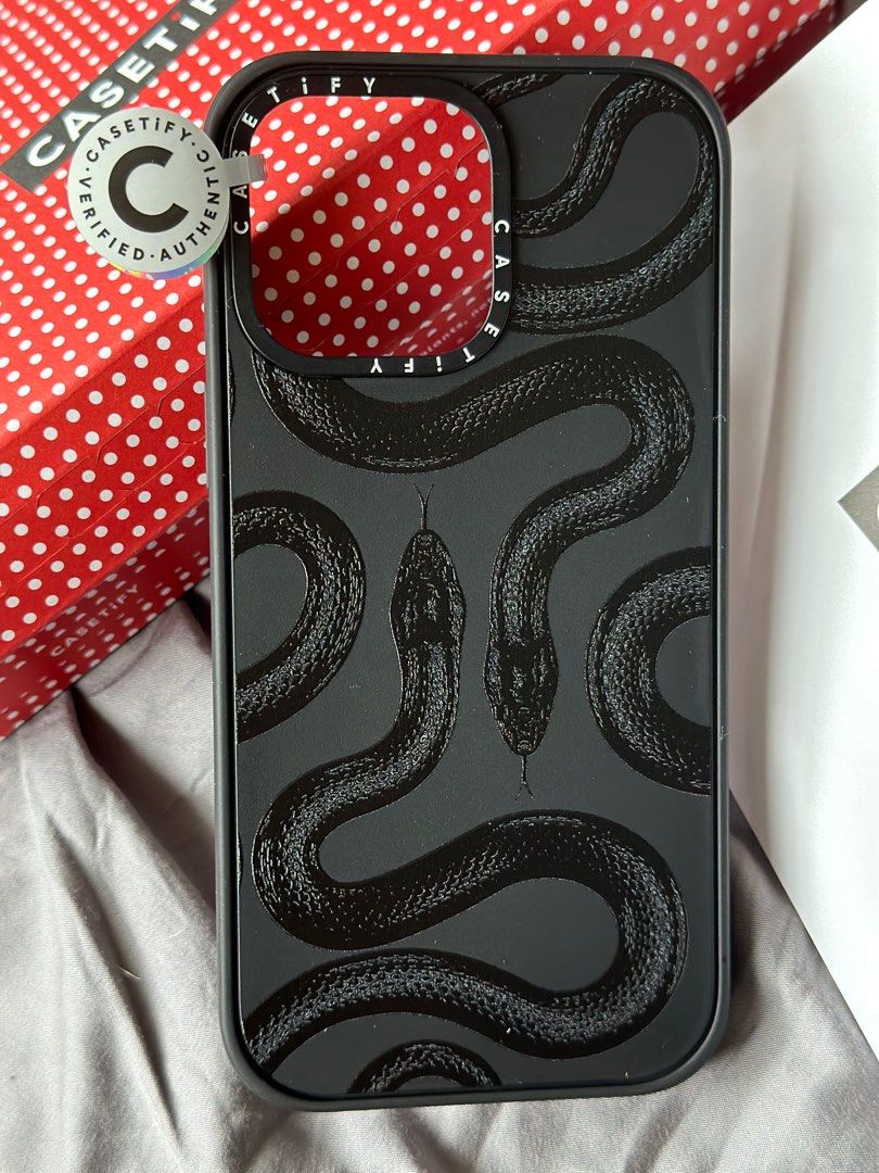 Casetify MagSafe Matte Black Snake iPhone 14 Pro Max Case, 手提電話, 電話＆平板 ...