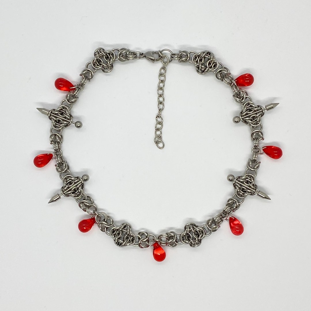 Chainmail Handwoven Necklace / Stainless Chain / goth grunge gothic ...