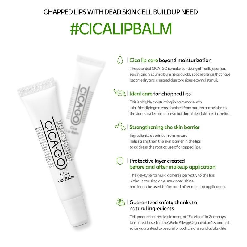 CicaGo Cica Lip Balm, Beauty & Personal Care, Face, Face Care on Carousell