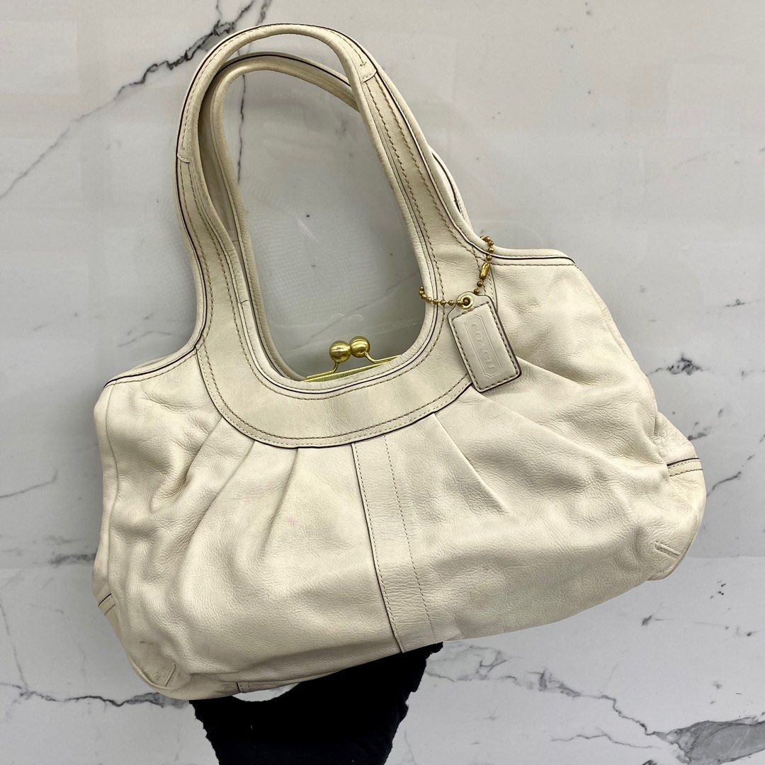 COACH 12248 WHITE LEATHER SHOULDER BAG 227032427 ], Women's Fashion ...