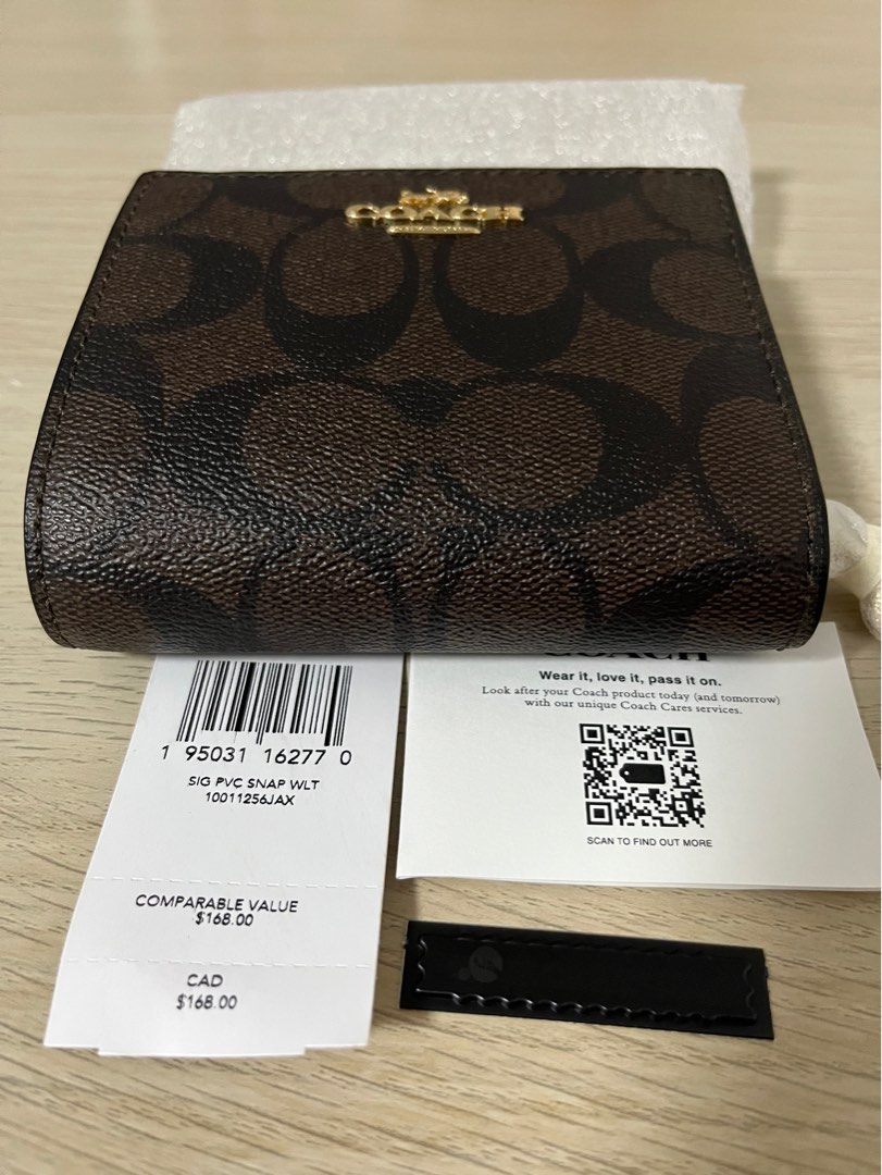 Coach Snap wallet In Signature Canvas, Women's Fashion, Bags & Wallets ...