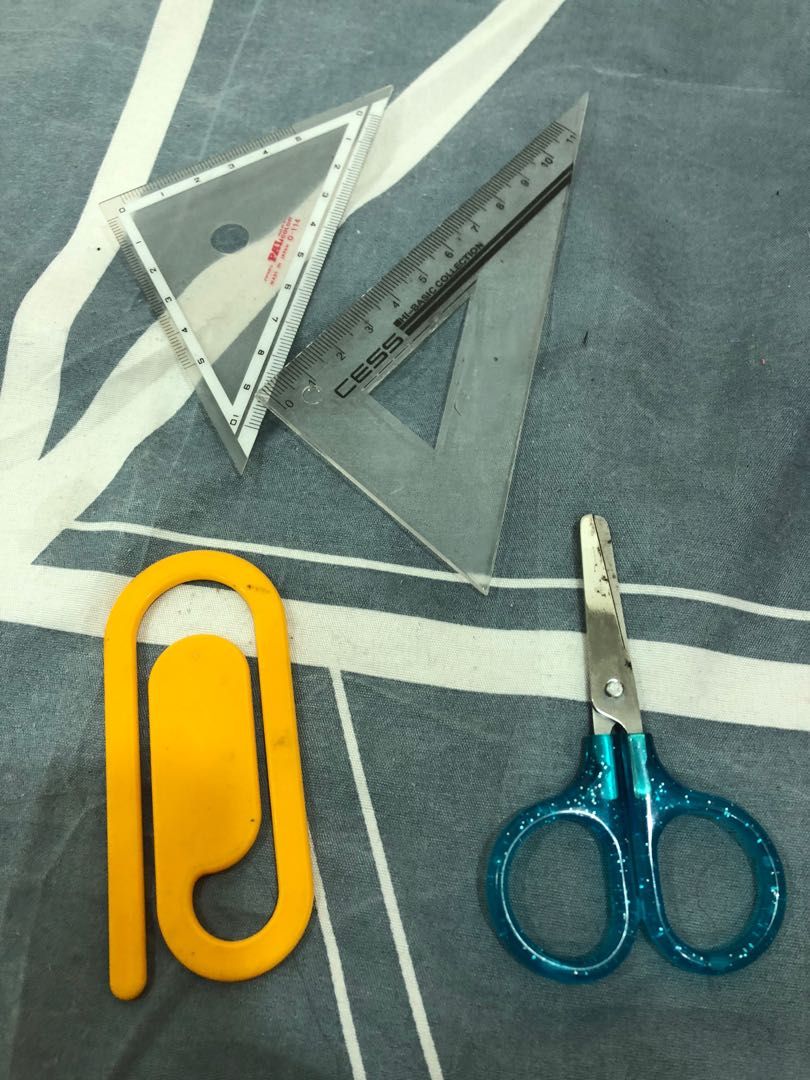 Colored Pens, mechanical pencil, rulers and other school supplies ...