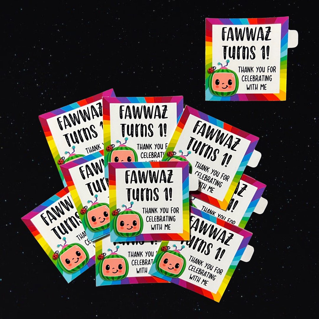 Customised Personalised Cocomelon Birthday Stickers / Tags, Hobbies ...