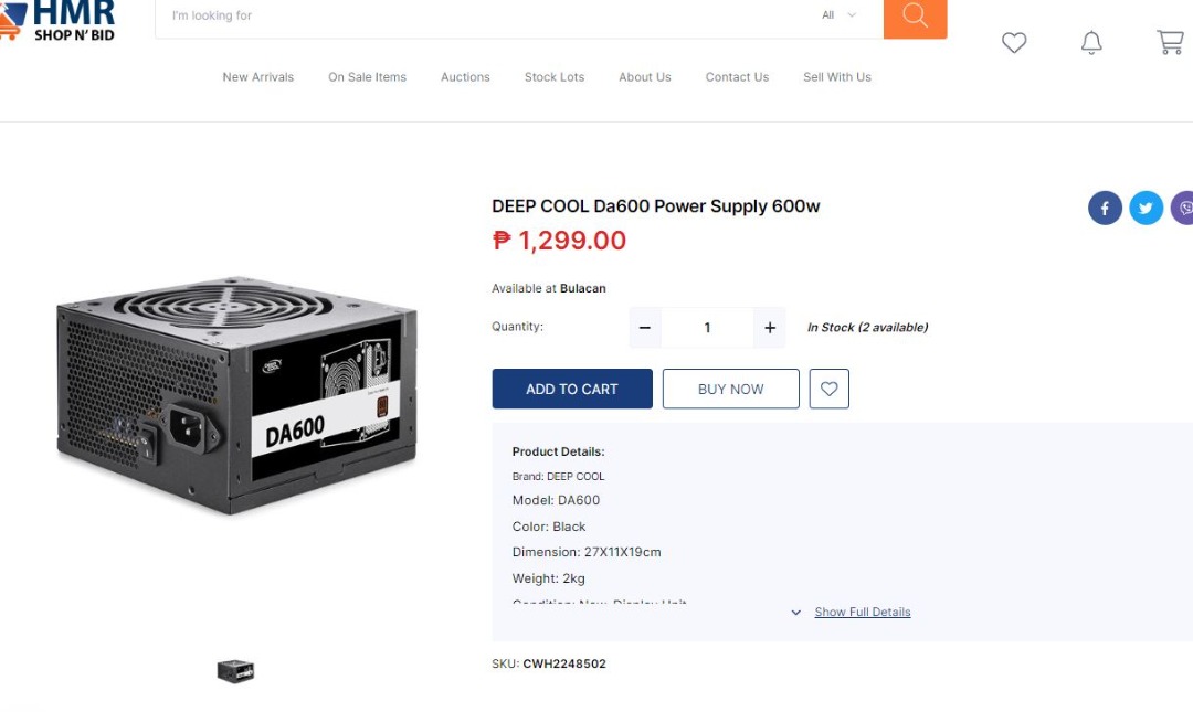 DEEP COOL Da600 Power Supply 600w, Computers & Tech, Parts ...