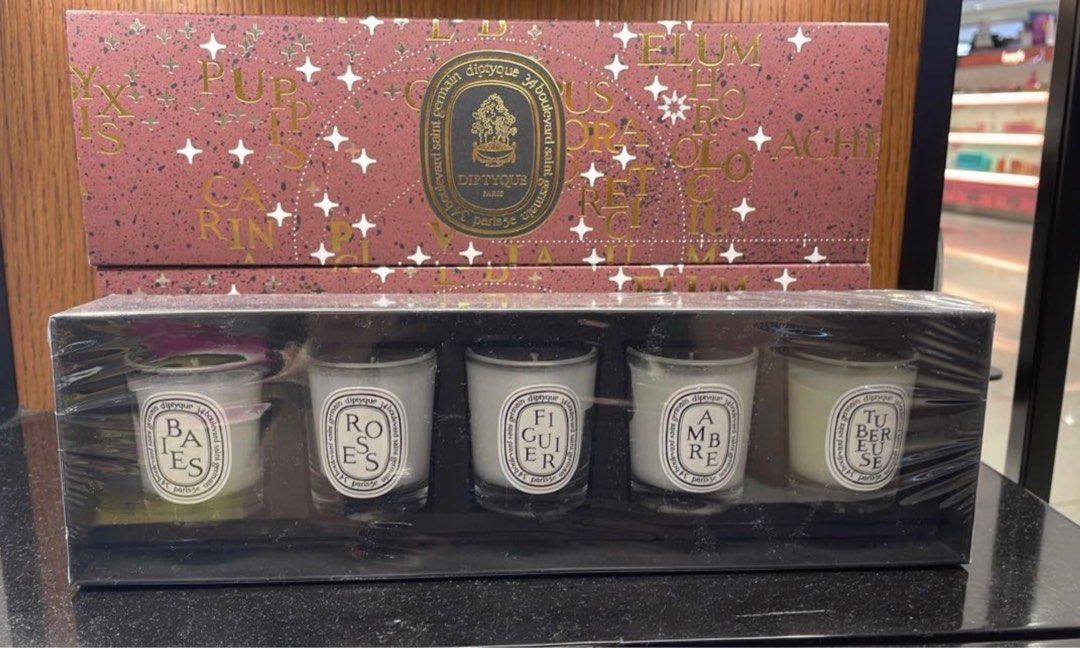 Diptyque Candle Gift Set 35g*5 Christmas Limited Edition, Furniture ...