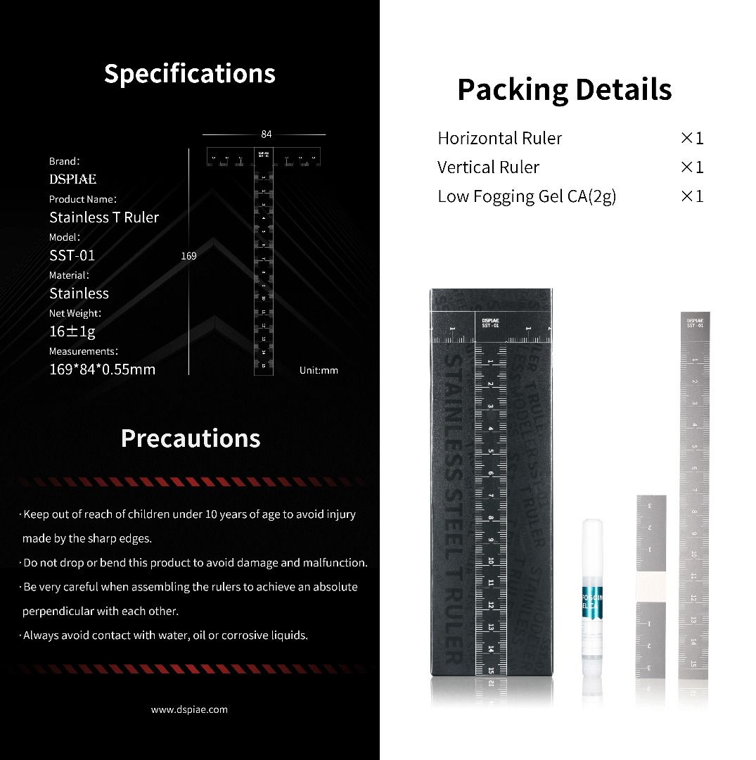DSPIAE Stainless T-ruler SST-01, Hobbies & Toys, Stationery & Craft ...