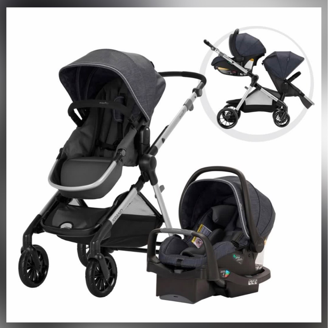 Evenflo Xpand single to double stroller with two toddlers seats and one ...