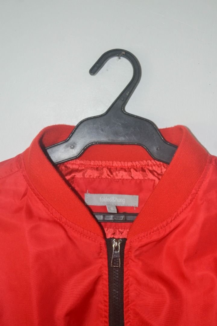 Folded & Hung Red Zip Jacket, Men's Fashion, Coats, Jackets and ...