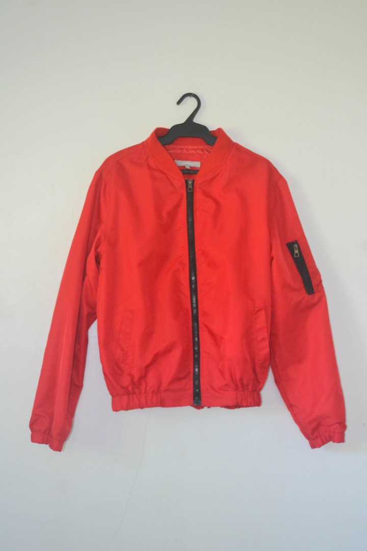 Folded & Hung Red Zip Jacket, Men's Fashion, Coats, Jackets and ...