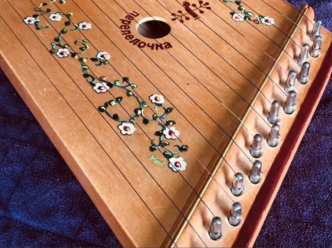 Hand painted Zither Harp, Hobbies & Toys, Music & Media, Musical ...