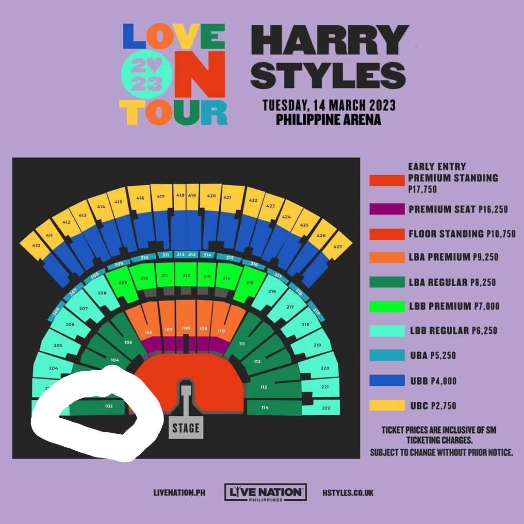 Harry Styles Love On Tour 2 LBA Reg 102, Tickets & Vouchers, Event ...