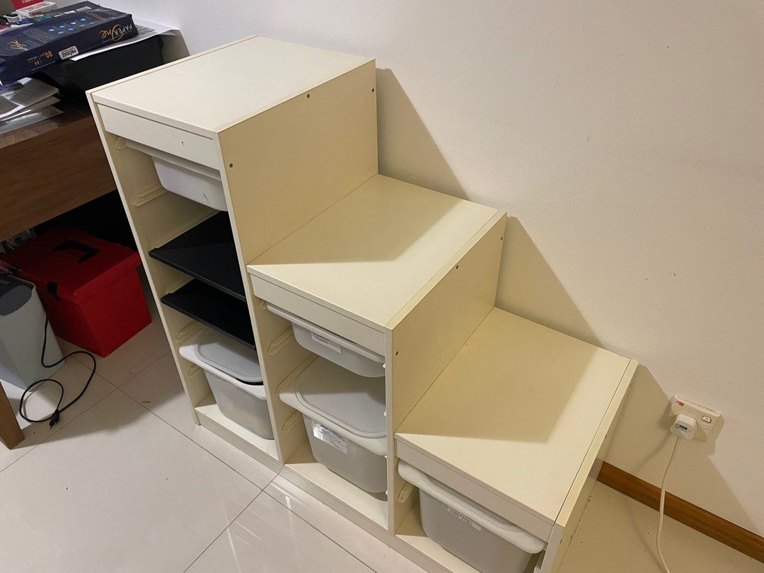 IKEA stepped shelving unit. Comes with plastic trays and shelves ...