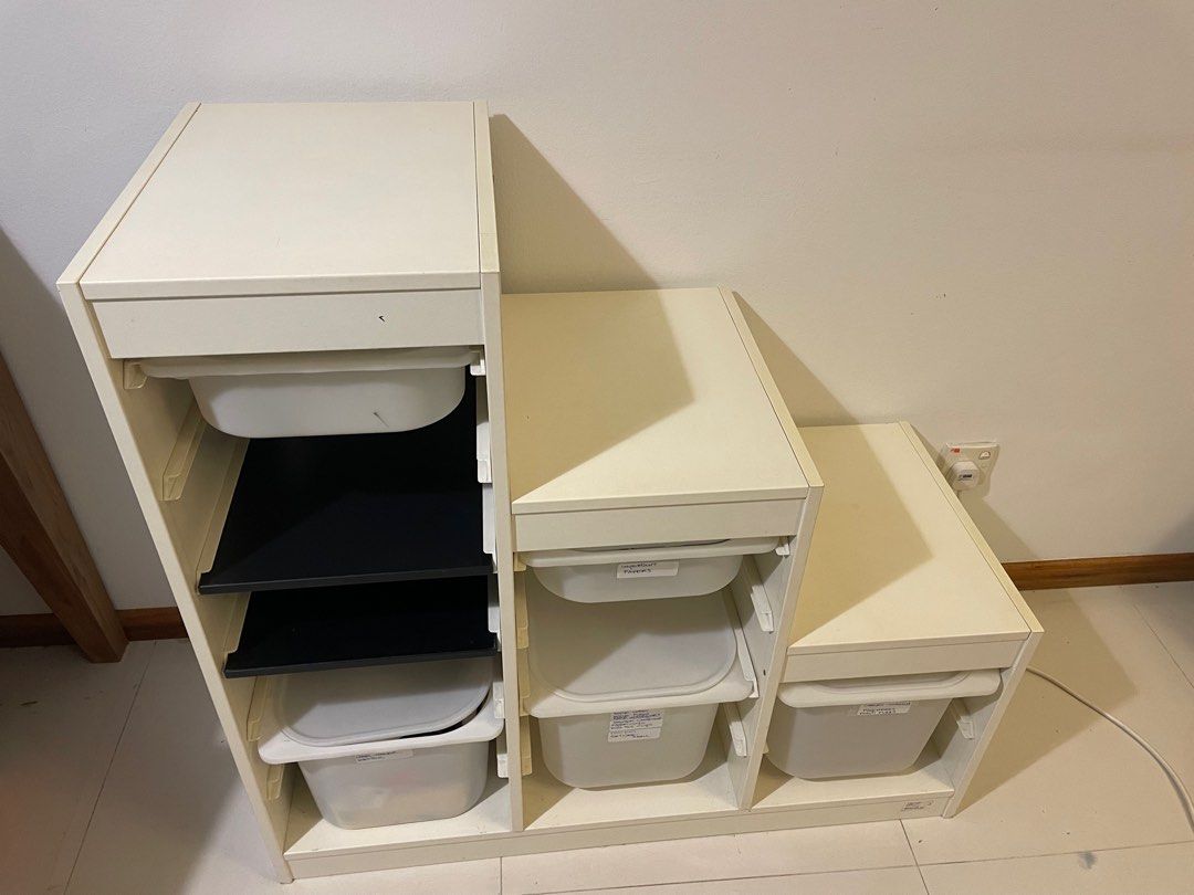 IKEA stepped shelving unit. Comes with plastic trays and shelves ...