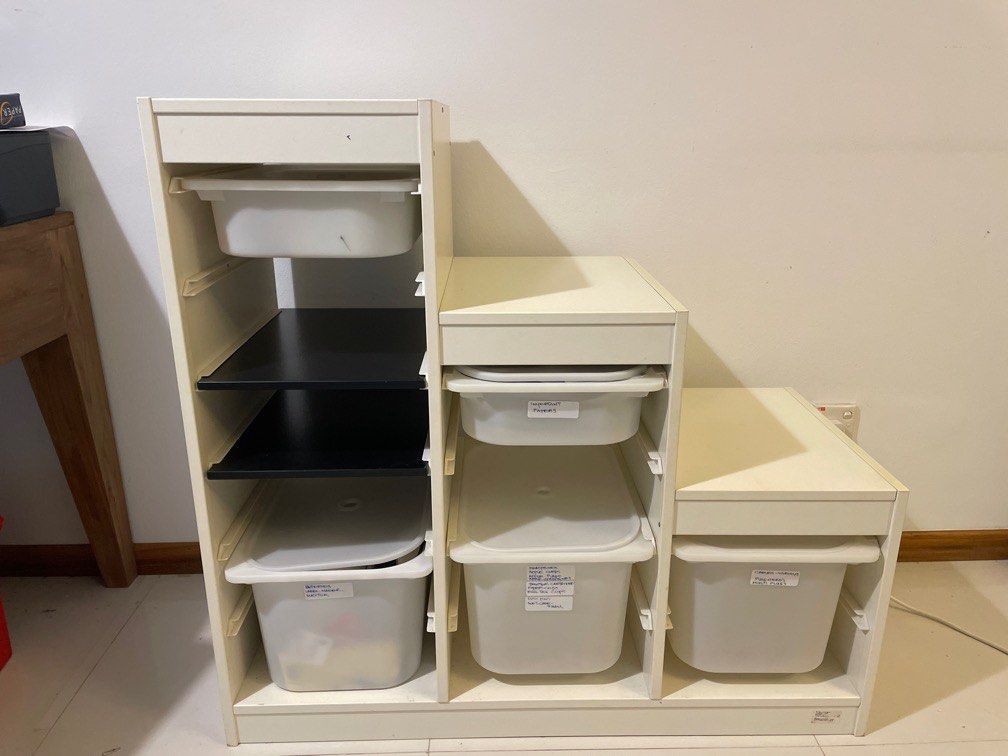 IKEA stepped shelving unit. Comes with plastic trays and shelves ...