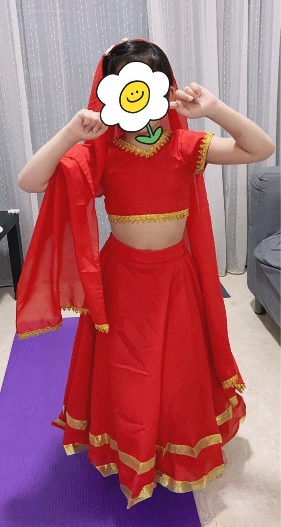 Indian traditional costume 5-6 years old : Red, Babies & Kids, Babies ...