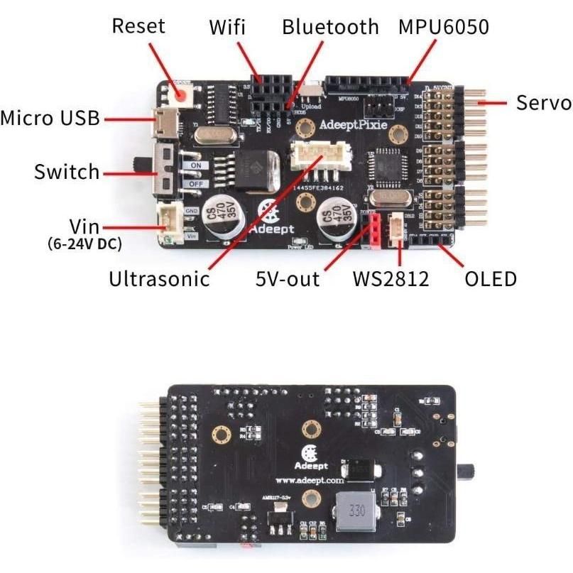 Instock Adeept Hexapod Spider Robot Kit Compatible With Arduino
