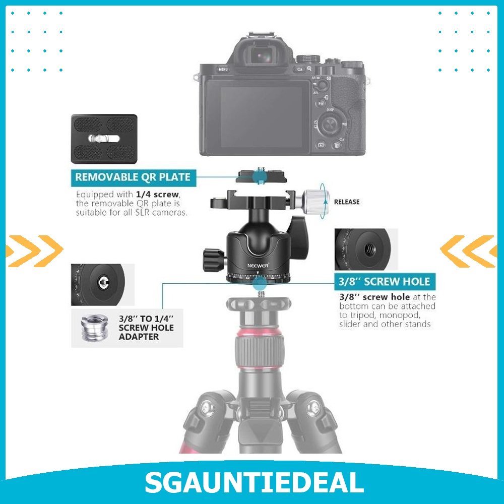 [instock] Neewer Professional 35MM Low-Profile Ball Head 360 Degree ...