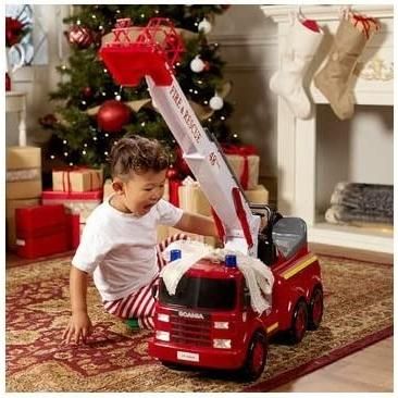 (instock) SKYTEAM Action free-wheeling Fire Engine Ride-On Battery ...