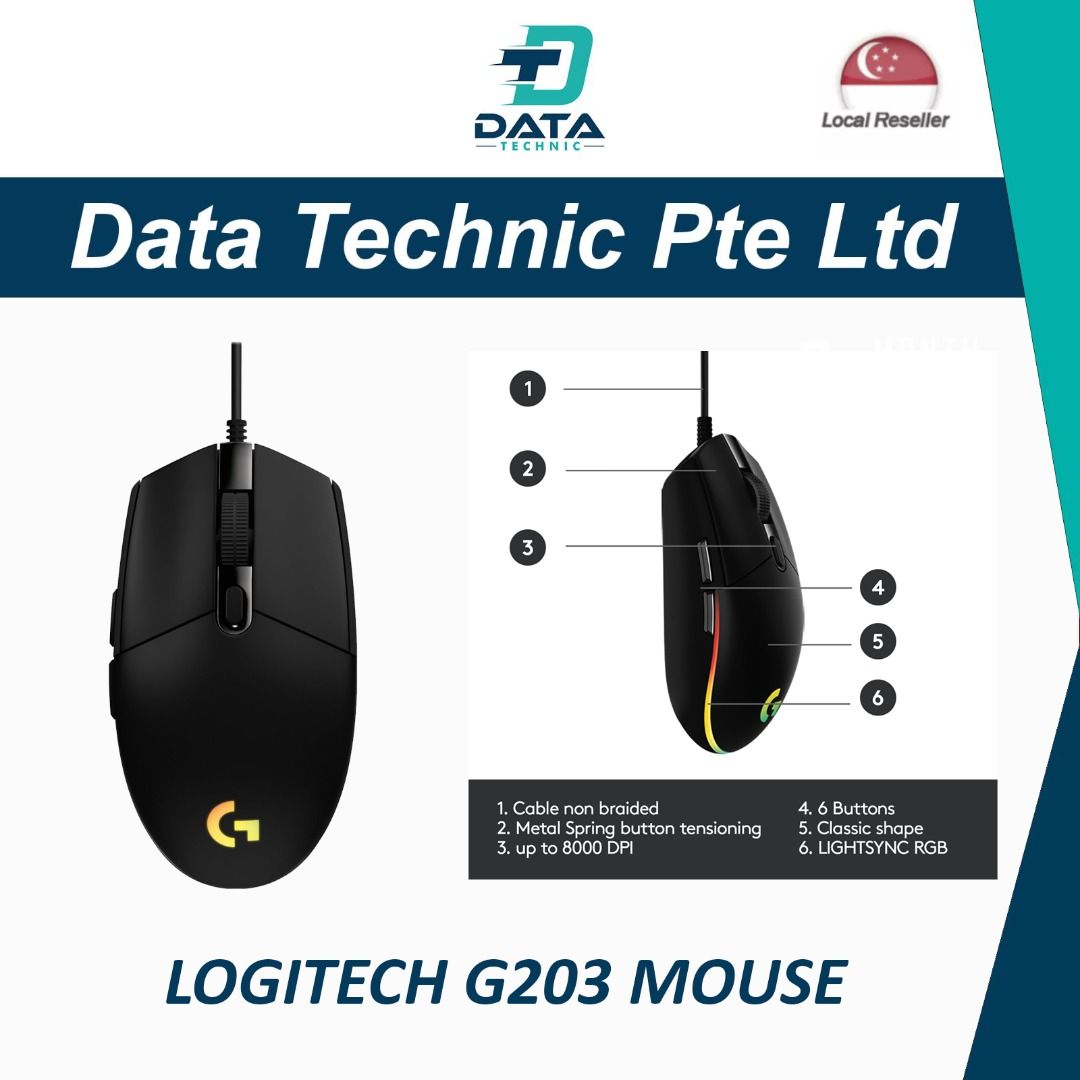 LOGITECH G203 MOUSE, Computers & Tech, Parts & Accessories, Mouse ...