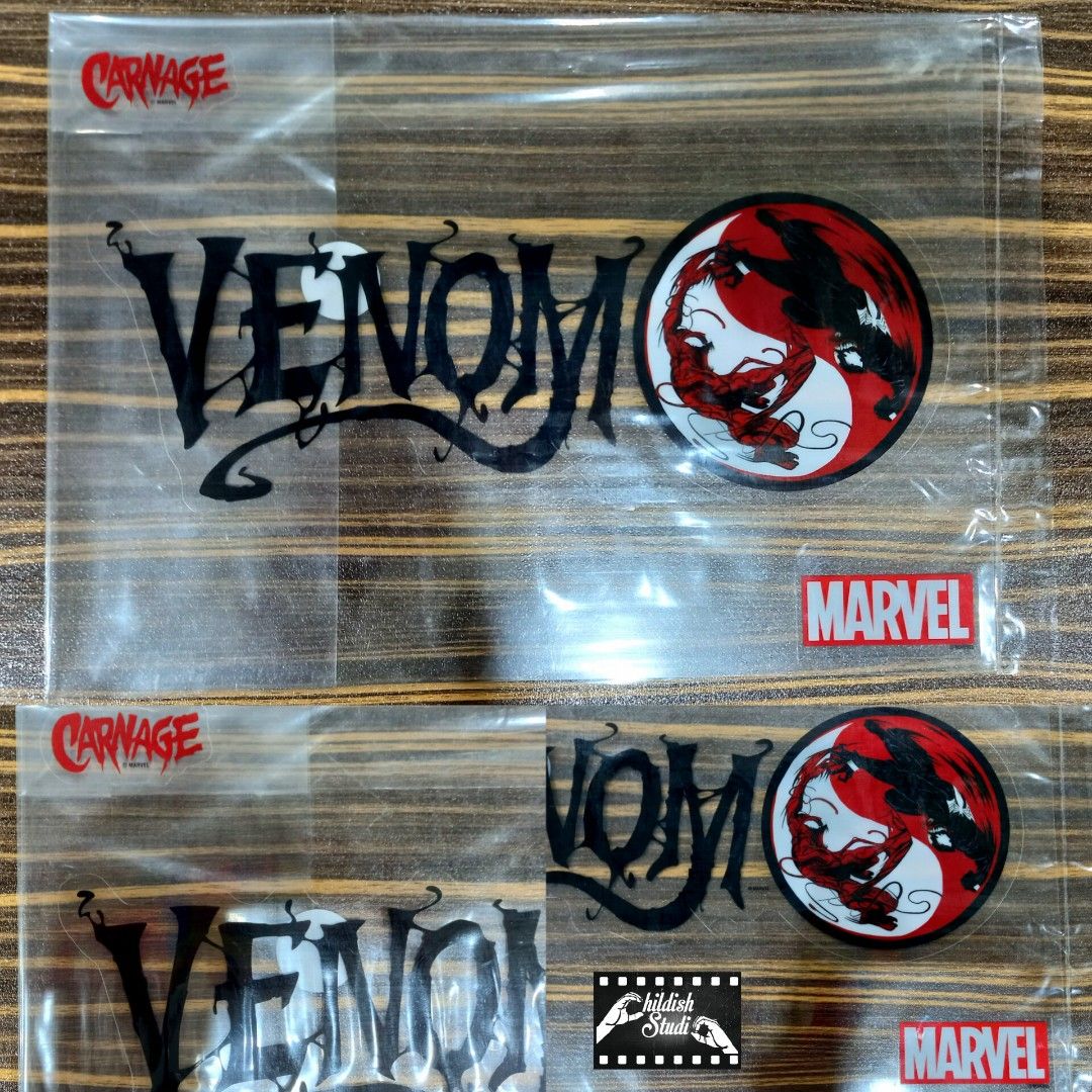 Marvel CARNAGE vs VENOM Imported Clear Sticker, Hobbies & Toys ...