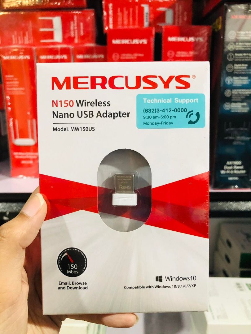 Mercusys MW150US N150 Wireless Nano USB White Adapter WiFi Adapter WiFi ...