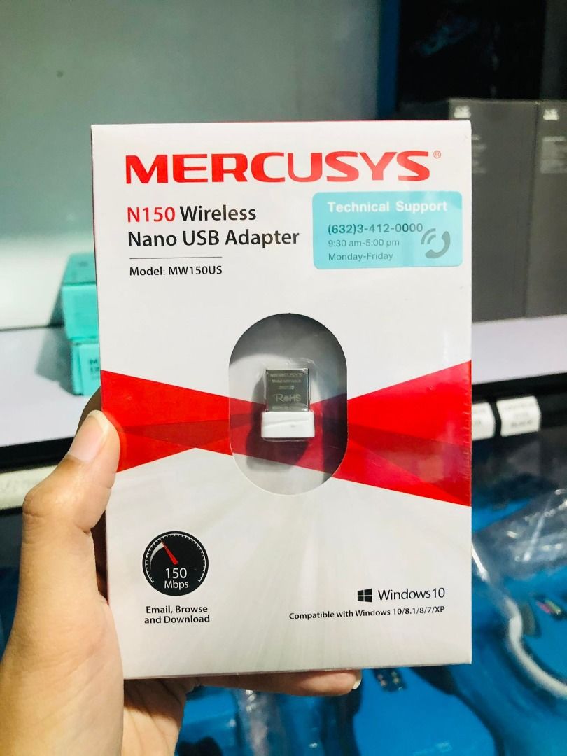 Mercusys MW150US N150 Wireless Nano USB White Adapter WiFi Adapter WiFi ...