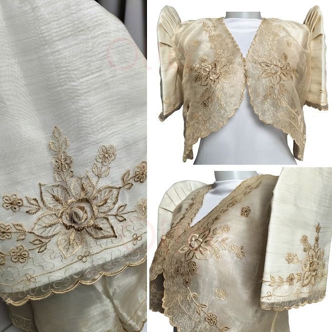 MODERN FILIPINIANA Bolero in Butterfly Sleeves Embroidered Classic ...