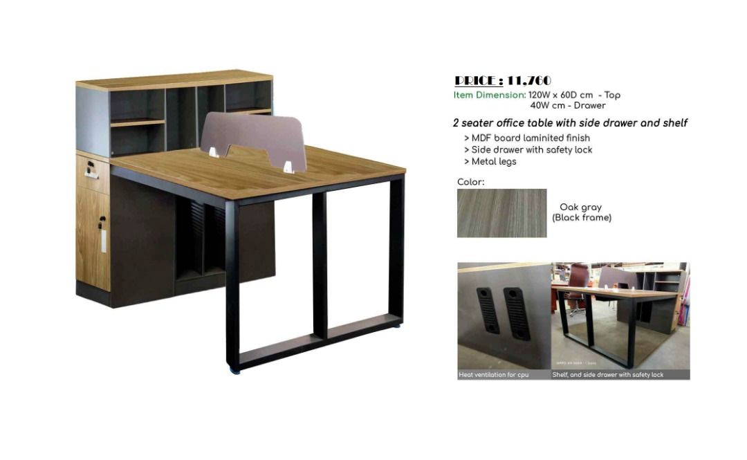 MODERN OFFICE TABLE, Furniture & Home Living, Office Furniture ...