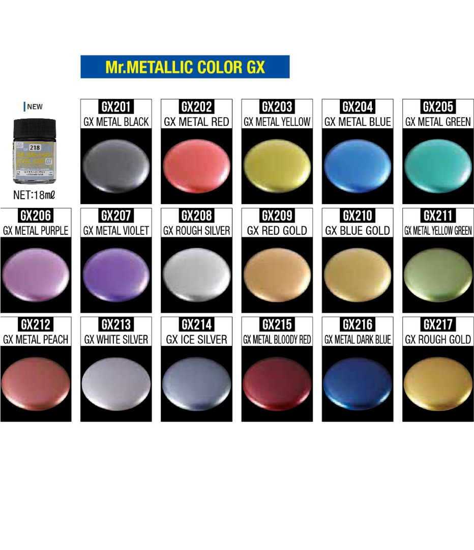 Mr Metallic Color GX series (18ml) Lacquer, Hobbies & Toys, Stationery ...