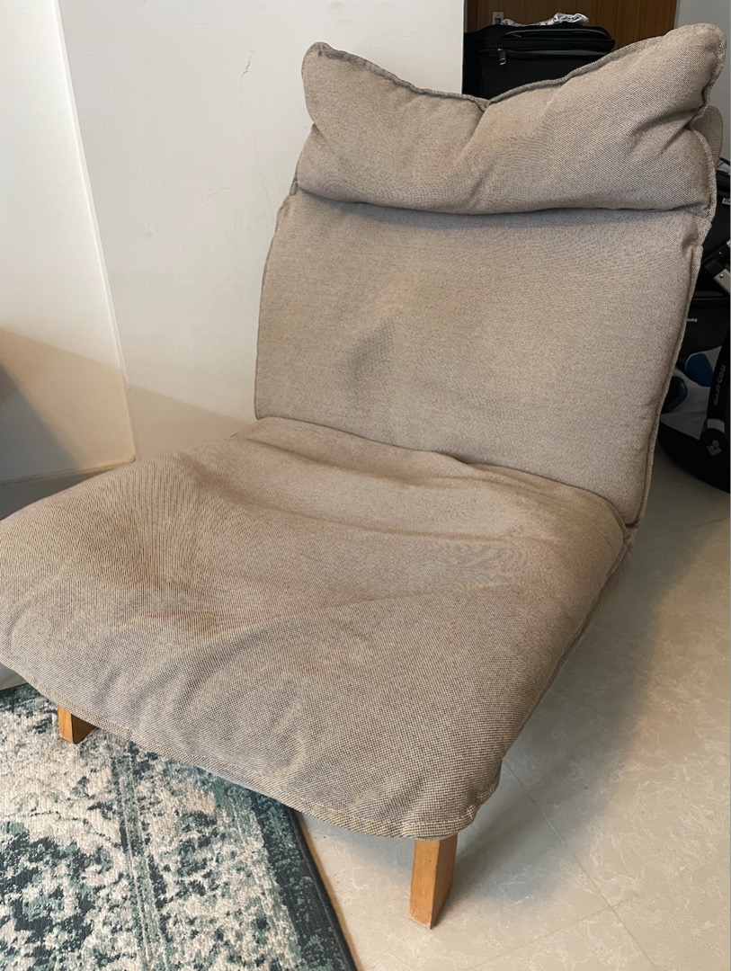 Muji Beige High Backed Reclining Chair, Furniture & Home Living ...
