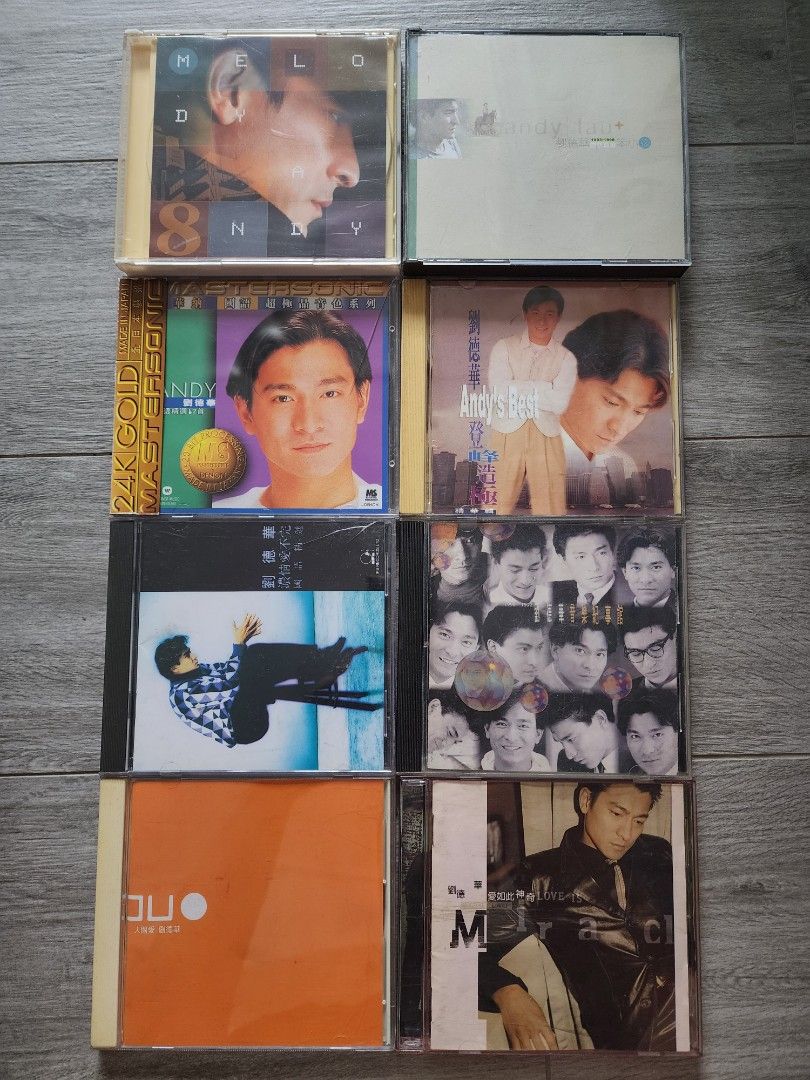 Music CDs of Andy Lau, Jacky Cheung, Sky Wu, Dave Wang, Tarcy Su, Fish Leung, A-Mei, Kit Chan ...