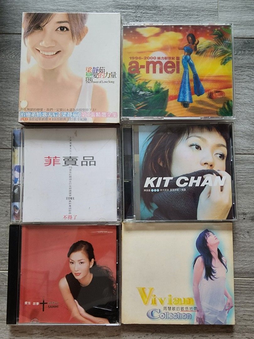Music CDs of Andy Lau, Jacky Cheung, Sky Wu, Dave Wang, Tarcy Su, Fish Leung, A-Mei, Kit Chan ...