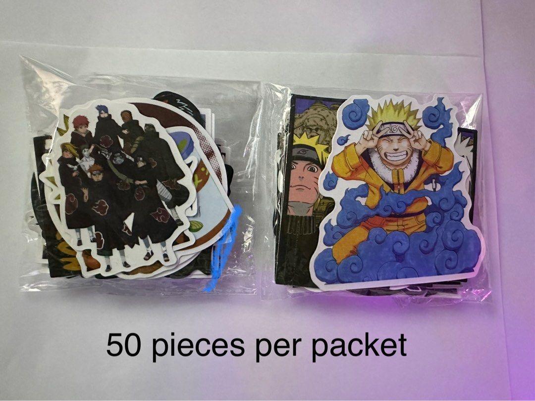 Naruto Anime Matte Stickers (50 random pieces per pack), Hobbies & Toys ...