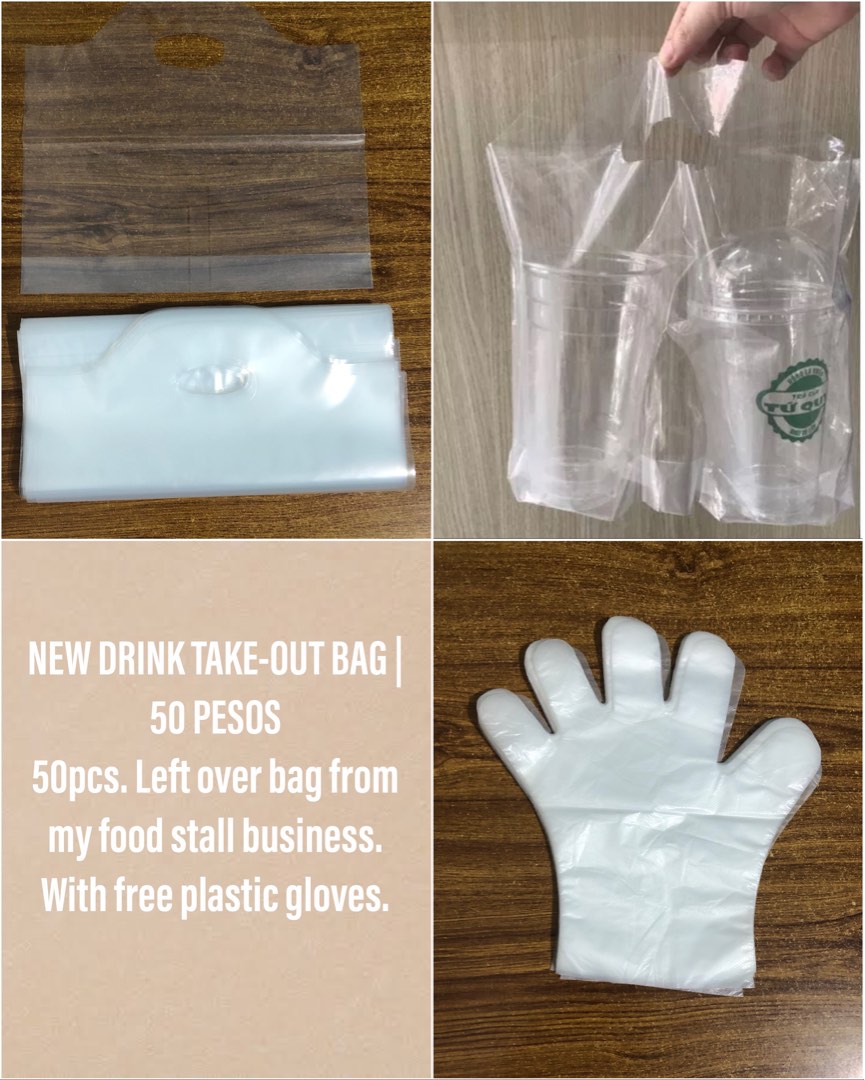 NEW Drink Take-Out Bag 50pcs, Furniture & Home Living, Kitchenware ...