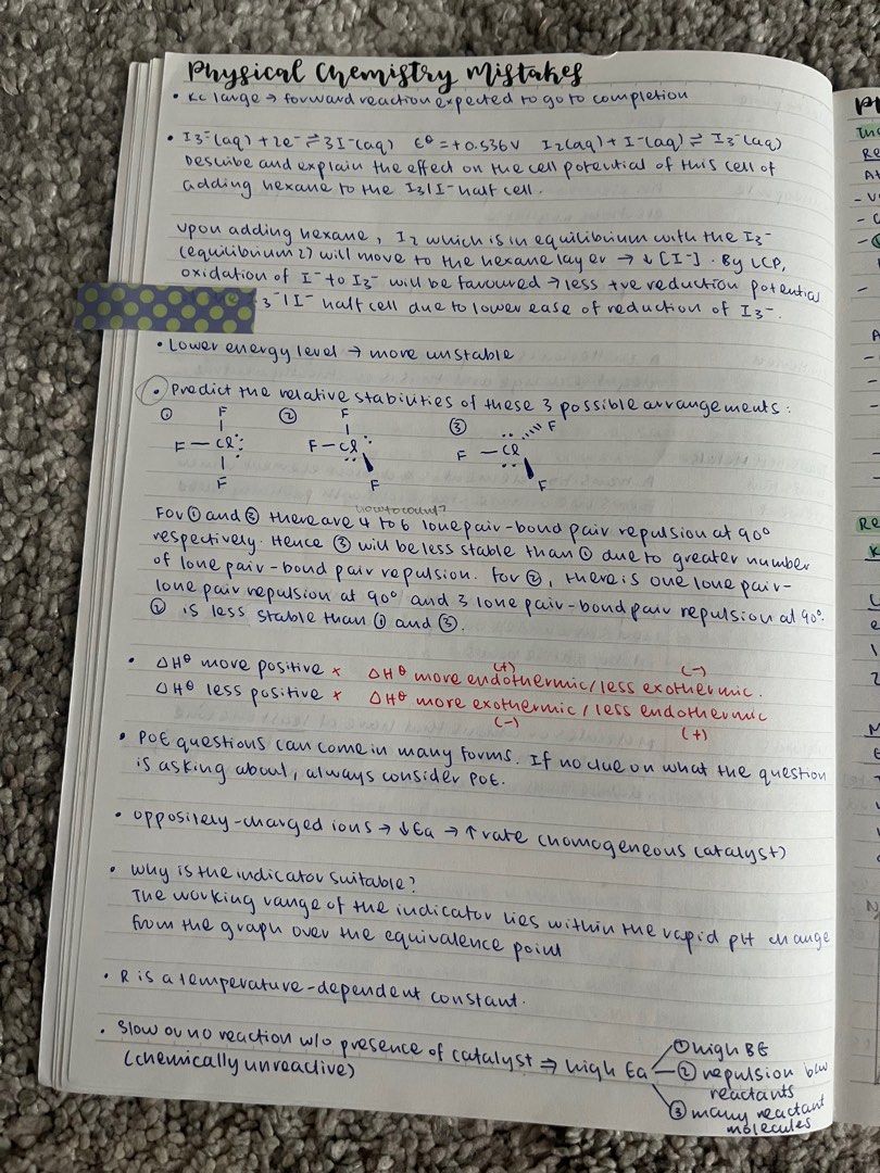 notes for a level exam for physics and chem, Hobbies & Toys, Books ...