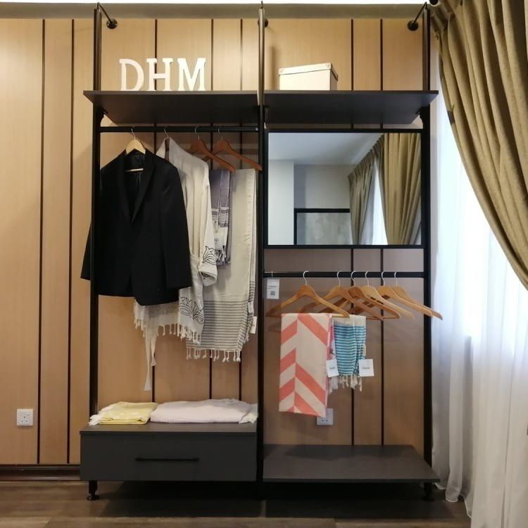 Open wardrobe/ closet (flexible poles), Furniture & Home Living ...