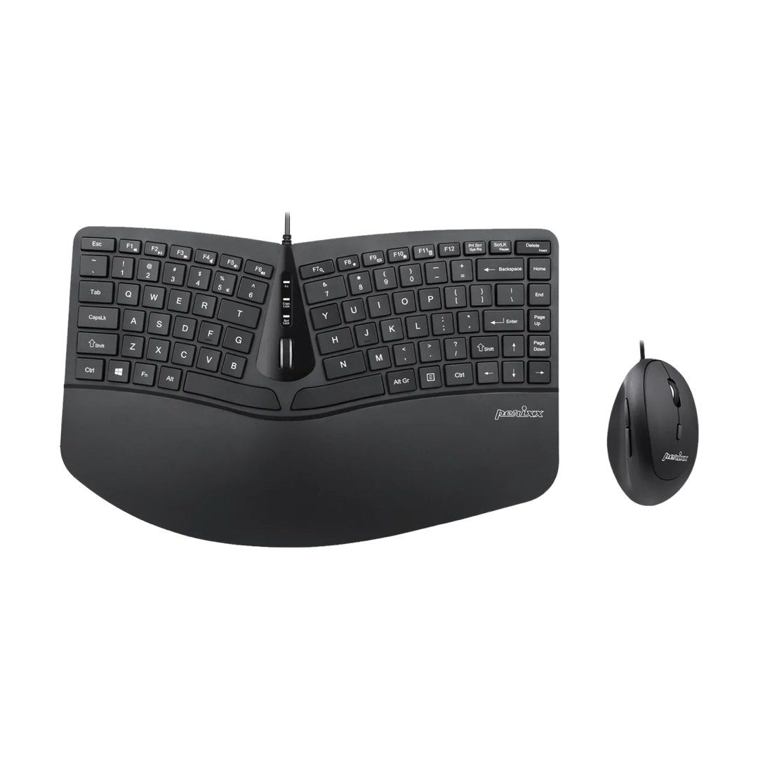 PERIDUO-406 - Wired USB Ergonomic Set: Tenkeyless Split Keyboard with ...